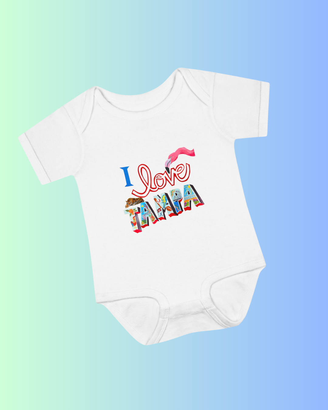 "I Love Tampa" Phoebe & Duran Baby Onesie – Saxon Andrew Publishing